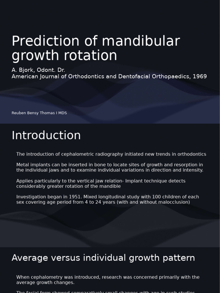 JC Bjork Growth Rotations | PDF | Dentistry Branches | Dental Anatomy