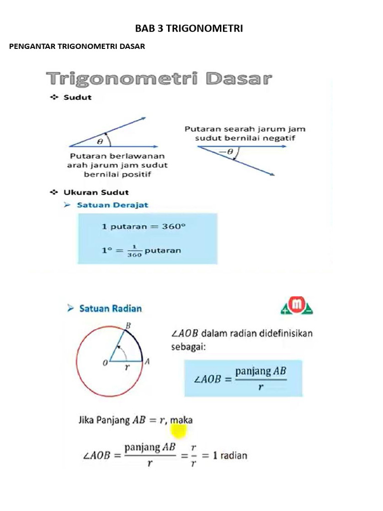 01. Perbandingan Trigonometri Pada Segitiga Siku-siku | PDF