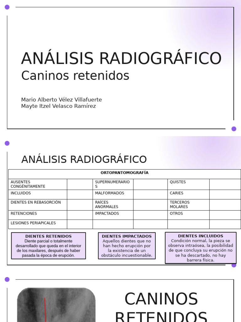 Análisis Radiográfico y Caninos Retenidos | PDF | Ortodoncia | Odontología