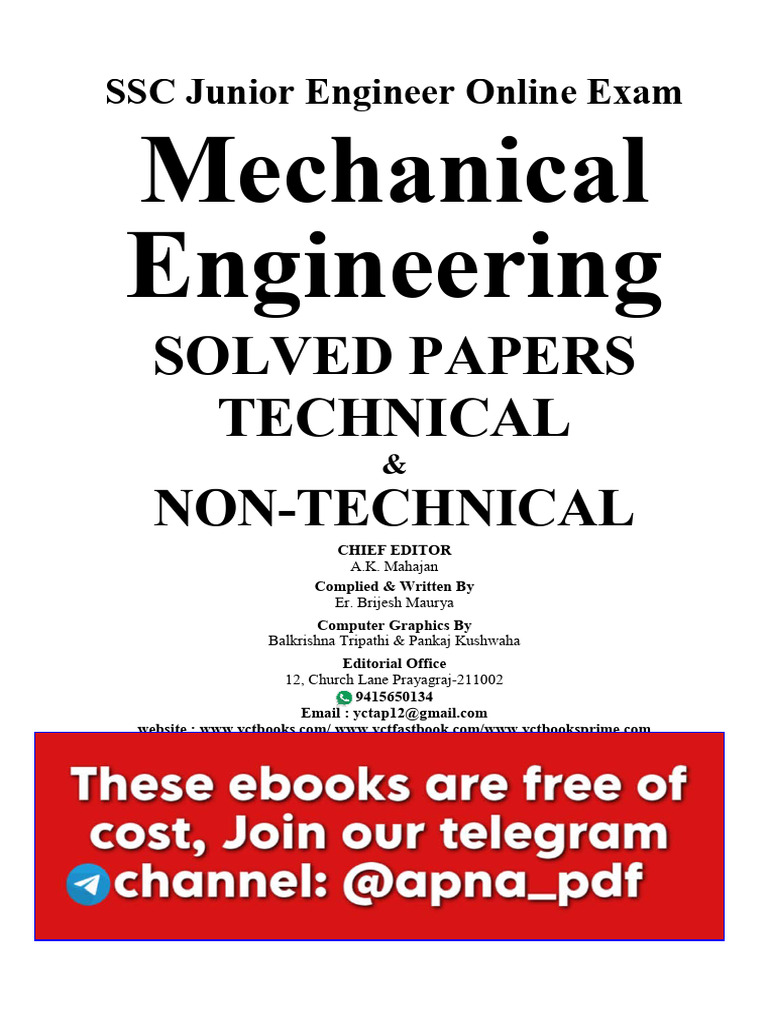 SSC JE Mechanical Engineering Solved Papers 2025 | PDF | Steam | Engines