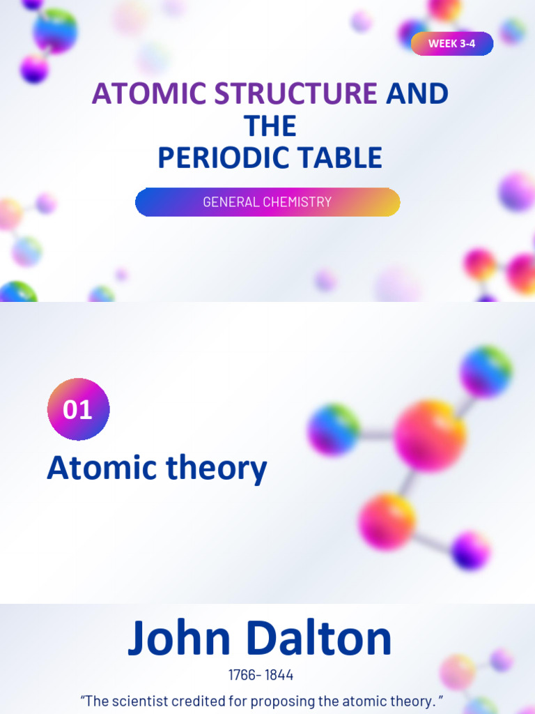 Week 3 4 Atomic Structure and Periodicity | PDF | Ion | Electron Configuration