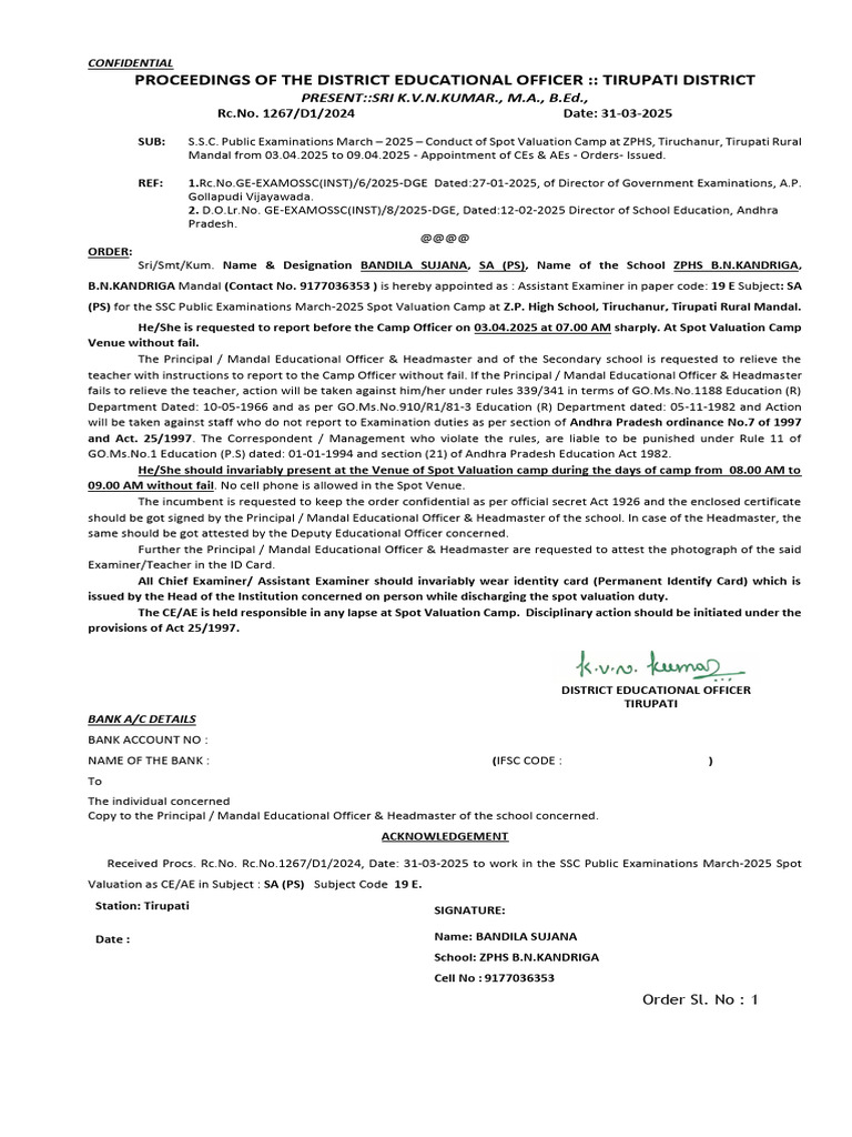 Physics Spot Orders Final | PDF | Identity Document | Government
