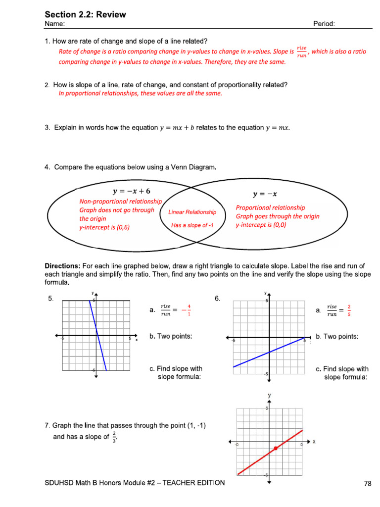 BH 2.2 Section Review Key | PDF