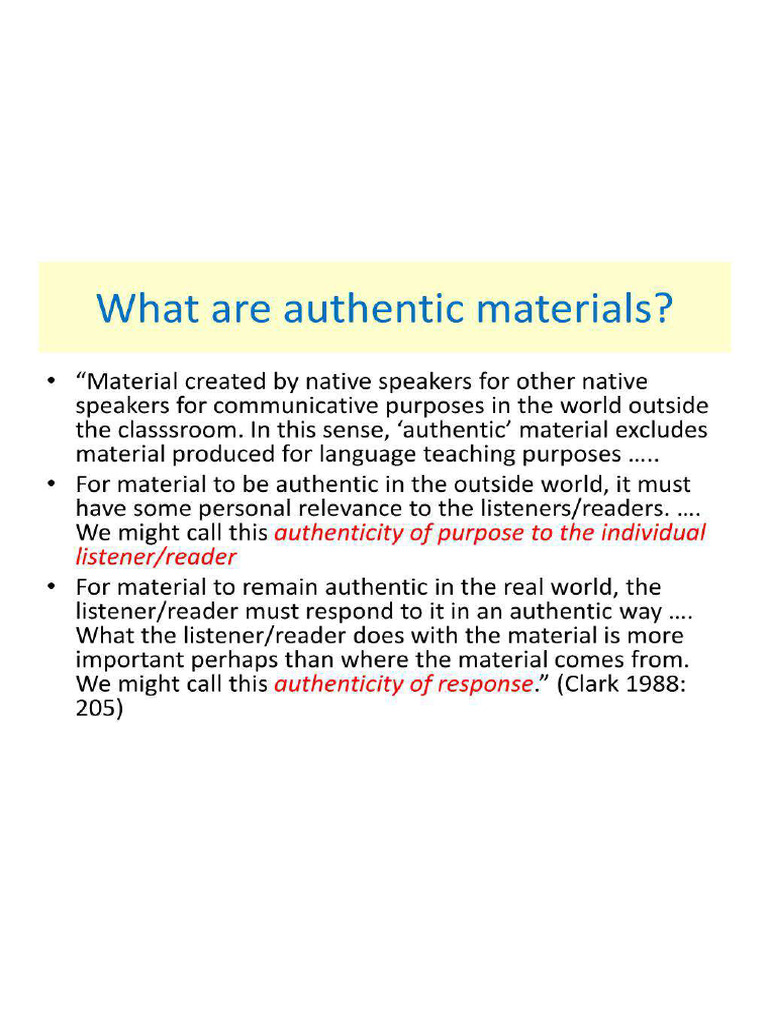 What Are Authentic Materials L | PDF