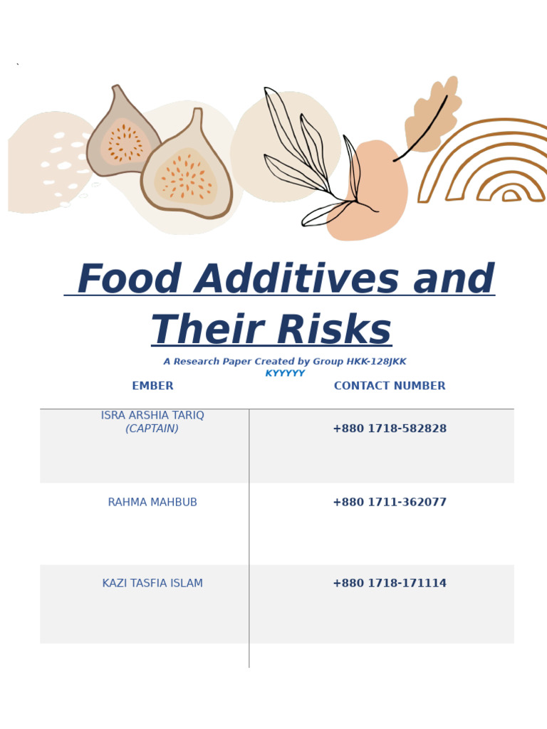 Food Additives and Their Risks | PDF | Trans Fat | Soft Drink