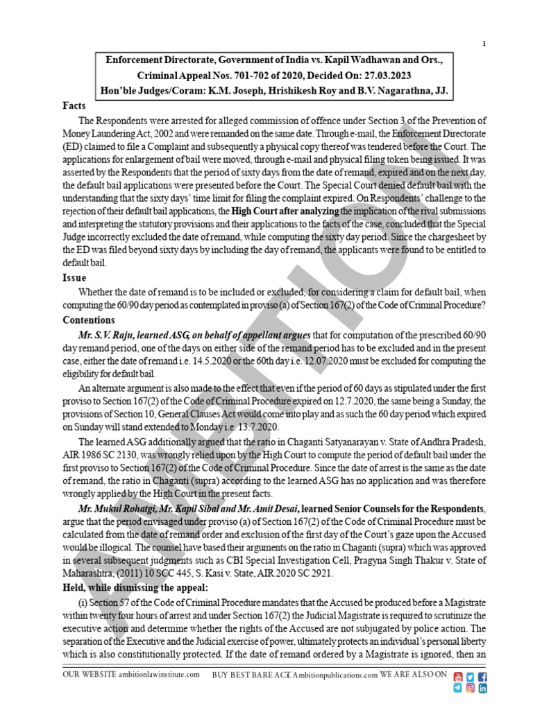 Enforcement Directorate | PDF | Bail | Criminal Procedure In South Africa