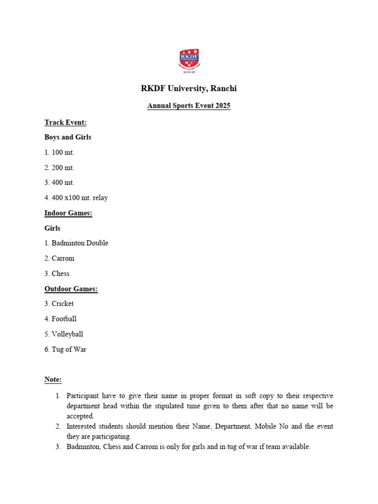Sports Notice-1 | PDF