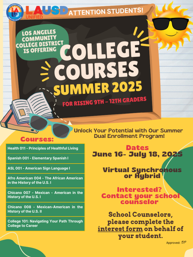 LAUSD-LACCD_Summer_DE_Program_2025 | PDF