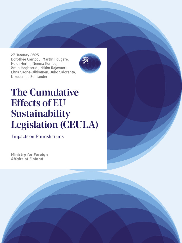 The Cumulative Effects of EU Sustainability Lesgislation | PDF