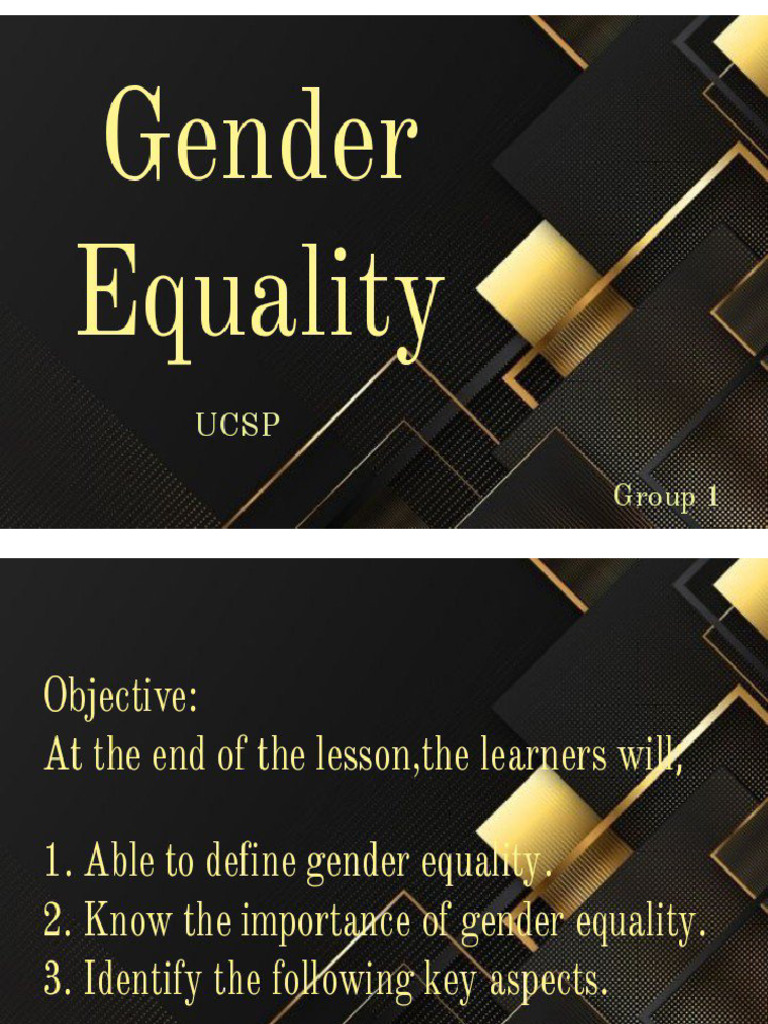 UCSP Gender Equality | PDF
