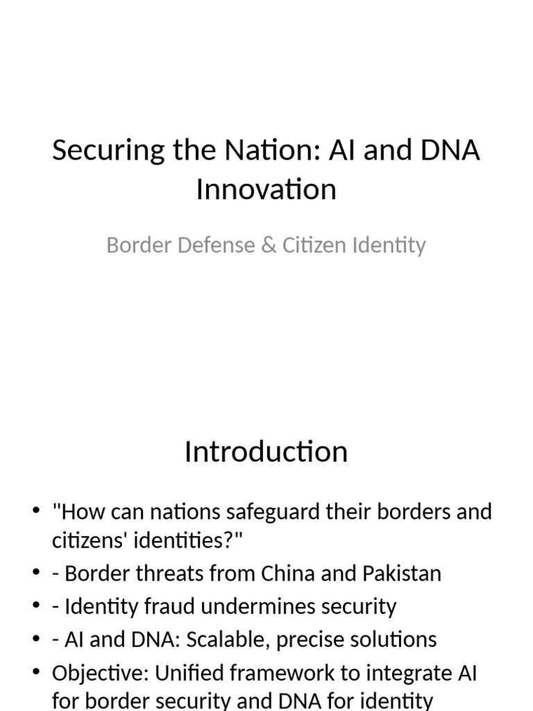 AI and DNA: Enhancing Border Security | PDF | Surveillance | Artificial ...