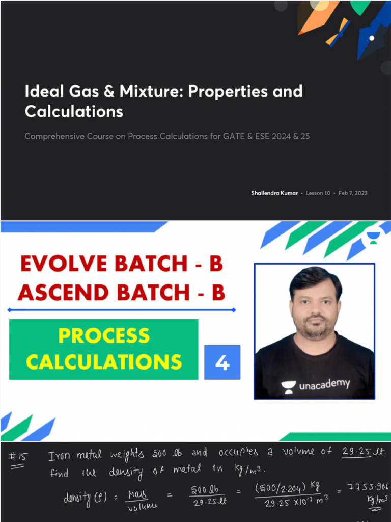 Ideal Gas Mixture Properties and Calculations With Anno | PDF