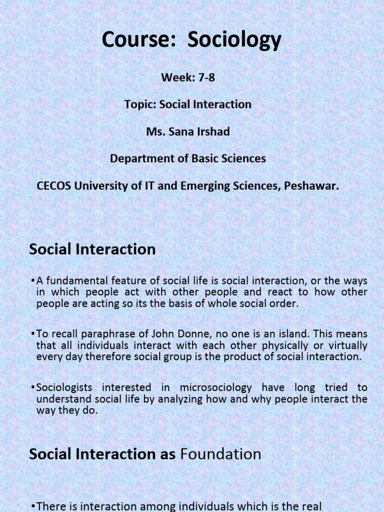 Share Social Interaction 4.1 | PDF | Sociology | Society