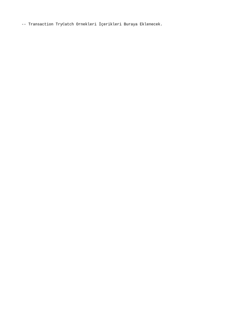 Transaction TryCatch Ornekleri | PDF