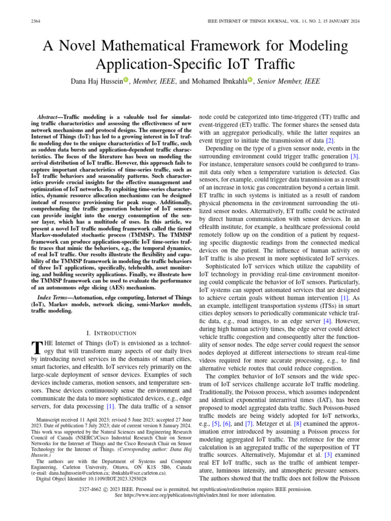A Novel Mathematical Framework For Modeling Application-Specific IoT ...