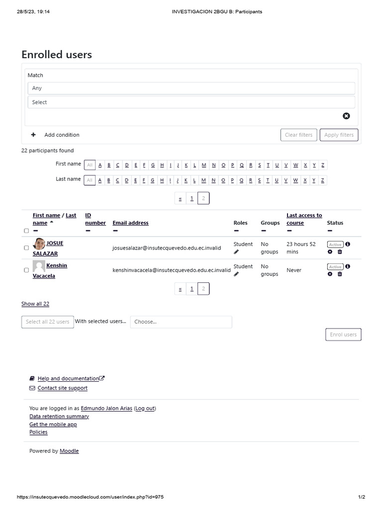 INVESTIGACION 2BGU B - Participants | PDF | Mobile Software | Computing