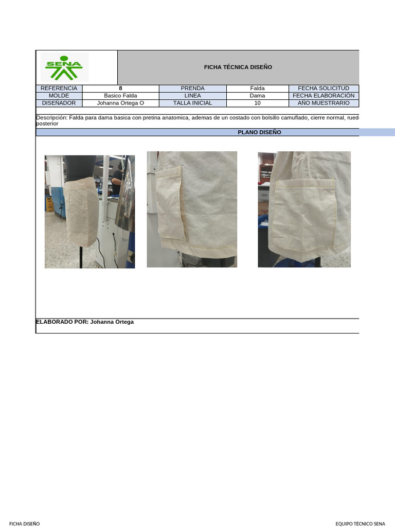 Fichas Tecnicas Falda Dama Johanna Ortega o. | PDF
