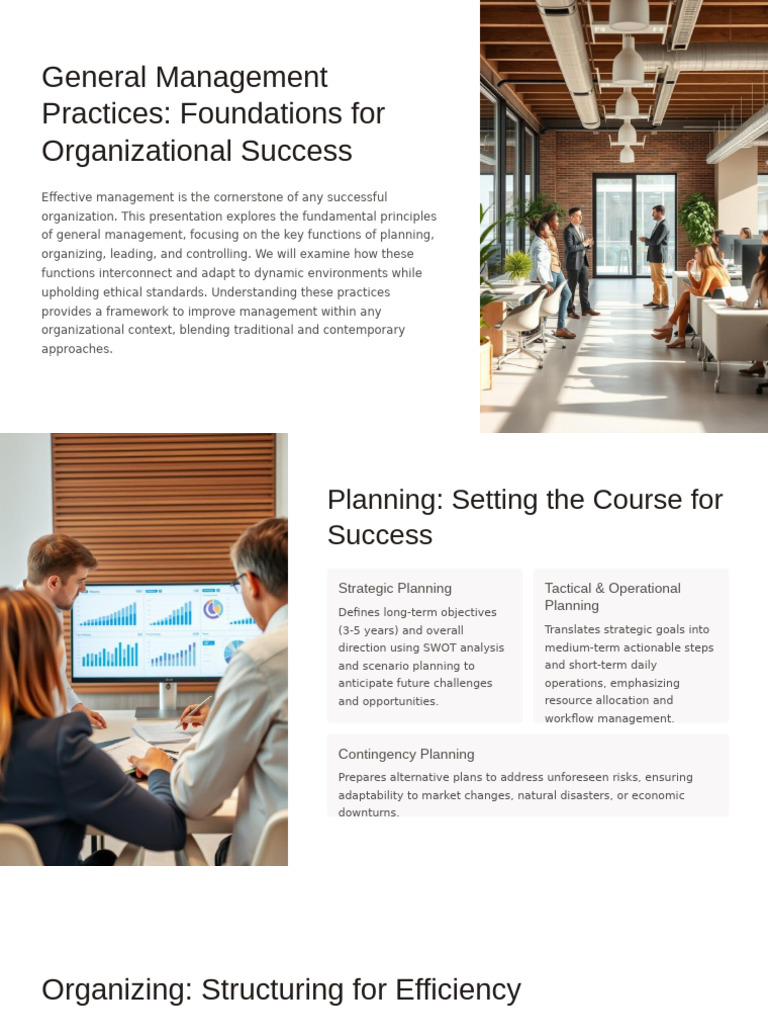 General Management Practices Foundations For Organizational Success ...