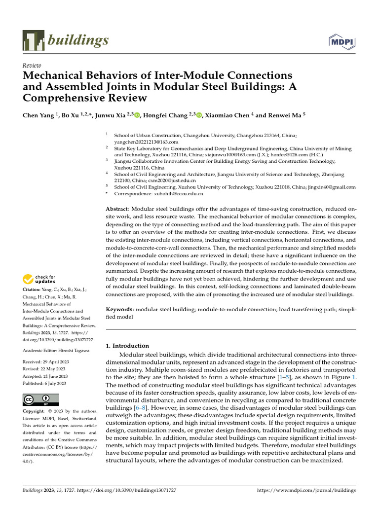 Buildings 13 01727 | PDF | Beam (Structure) | Bending