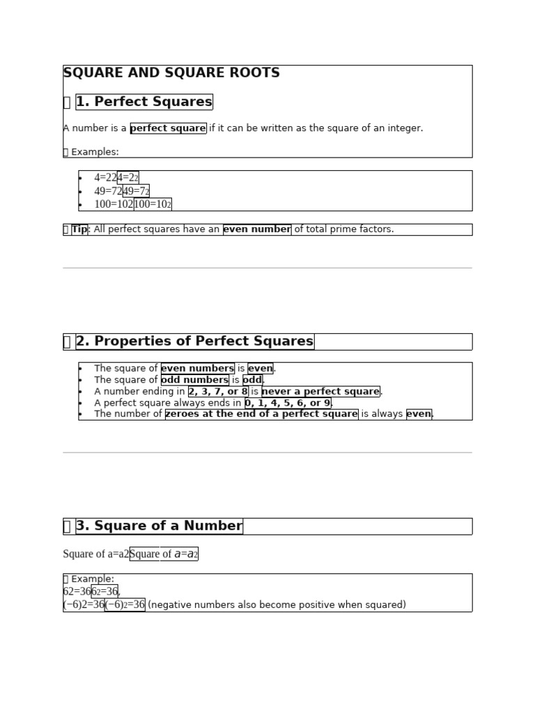 Square and Square Roots | PDF