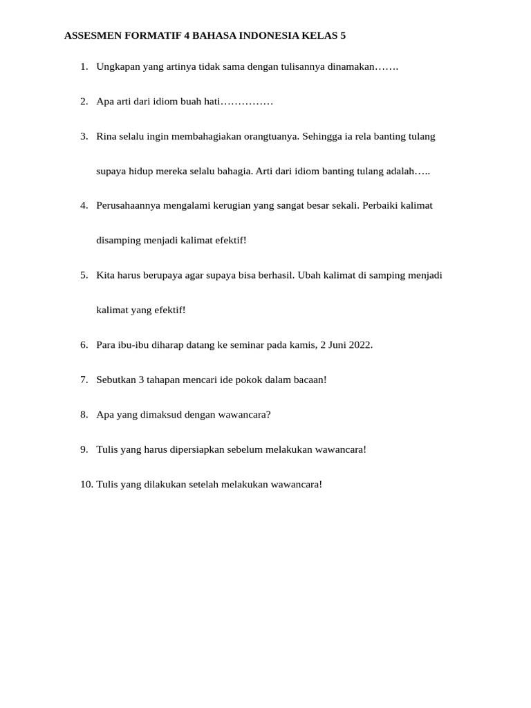 ASS. FORM.BI.BAB 4 | PDF