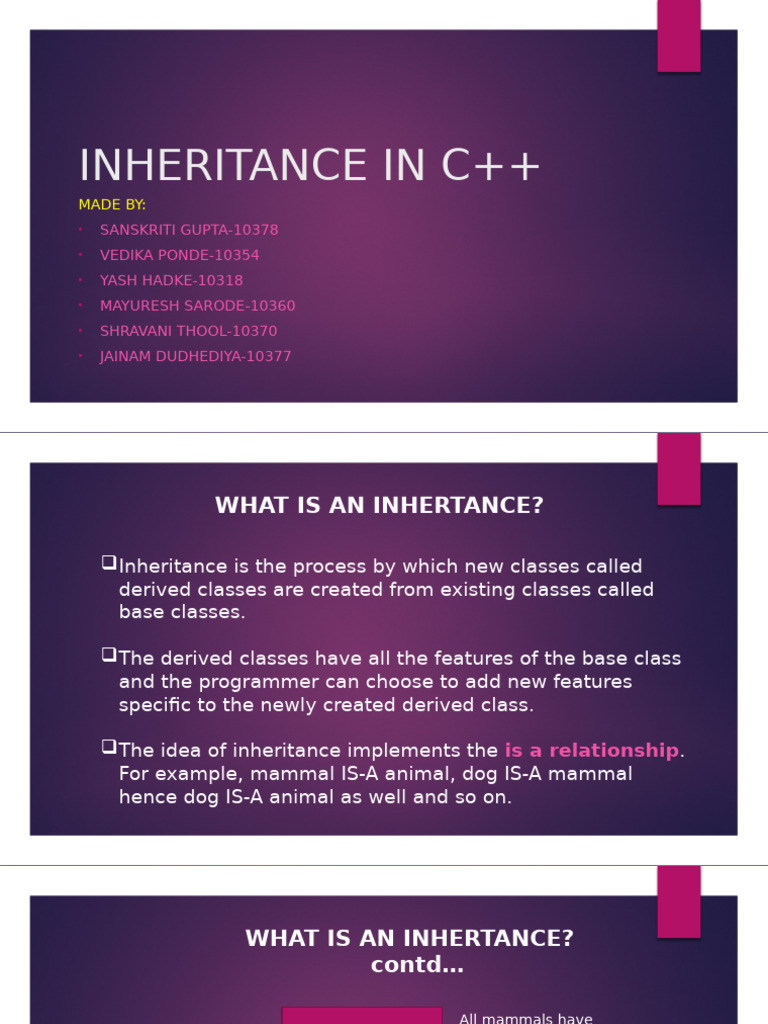 Inheritance OOPC Datastream | PDF | Inheritance (Object Oriented Programming) | Constructor ...
