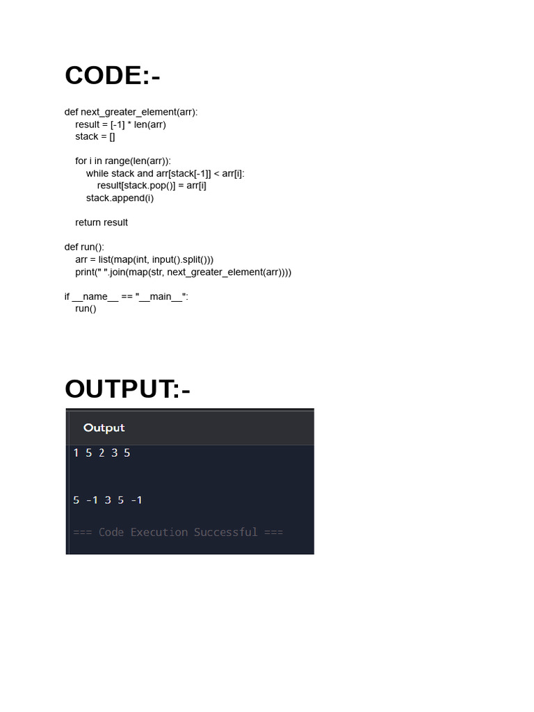 Next Greater Element in An Array | PDF