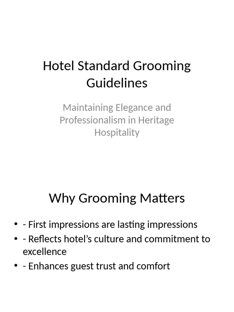 Hotel Grooming Standards Guidelines | PDF