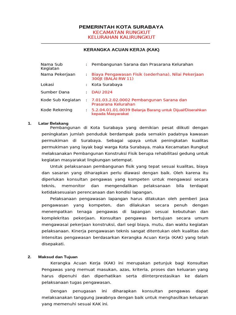 Kak Pengawasan | PDF