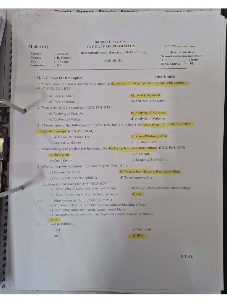 Mid Sem Papers ? | PDF