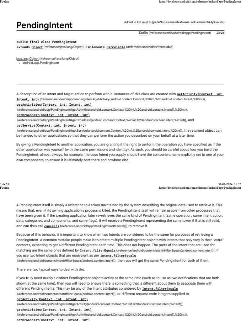 Geofencing API_PendingIntent - Android Developers_en | PDF | Java (Programming Language ...