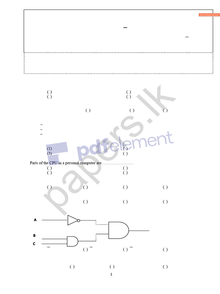 Grade 11 I.C.T (Information and Communication Technology) Western Province Past Papers | PDF ...
