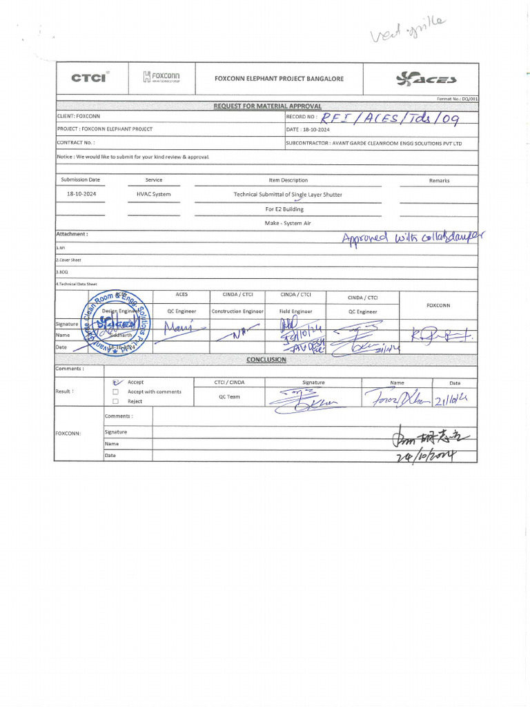 Rfi-Aces-tds-09 - Single Layer Shutter With Collar Damper | PDF