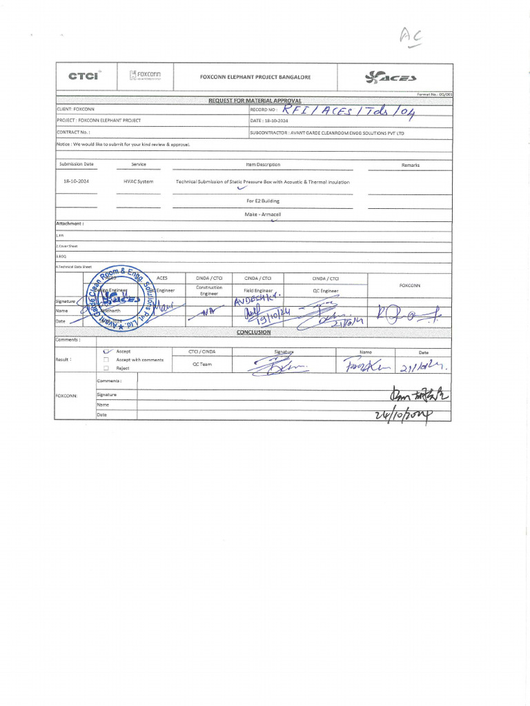 Rfi-Aces-tds-04 - Static Pressure Box With Acoustic & Thermal ...
