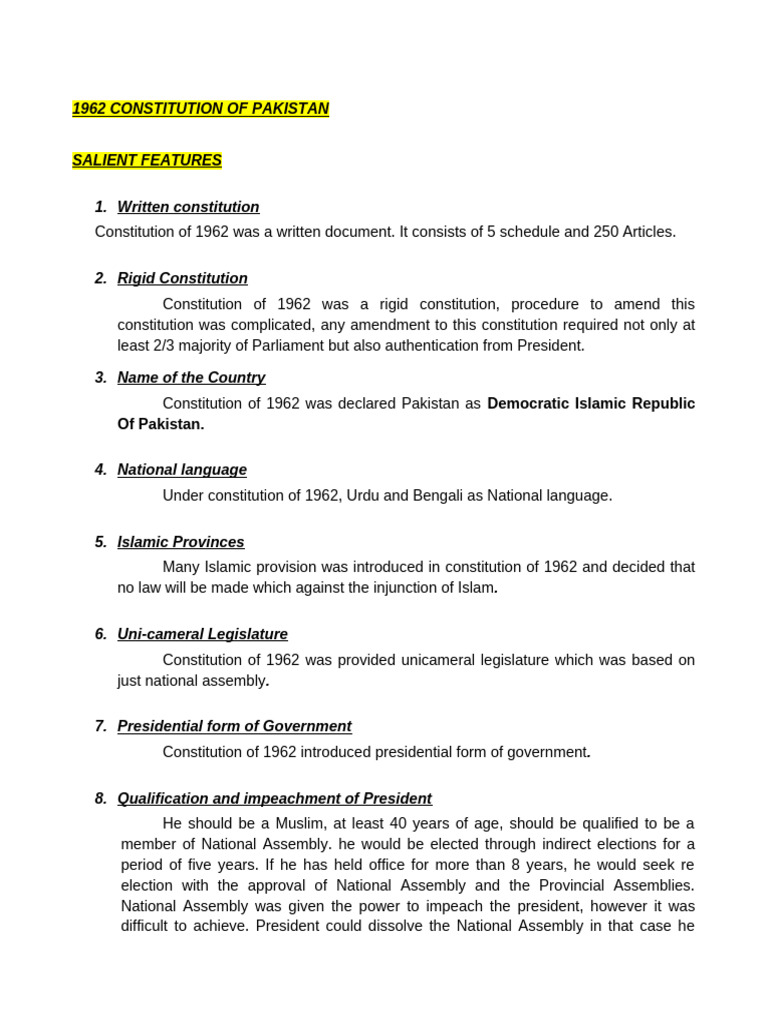 1962 Constitution of Pakistan | PDF | Constitution | Political Law