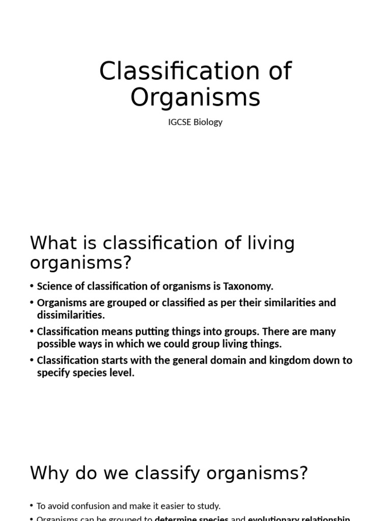 Classification of Organisms | PDF