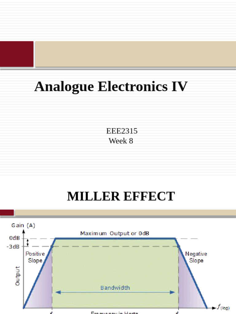 Week Eight Lecture Miller Analysis | PDF | Amplifier | Analog Circuits