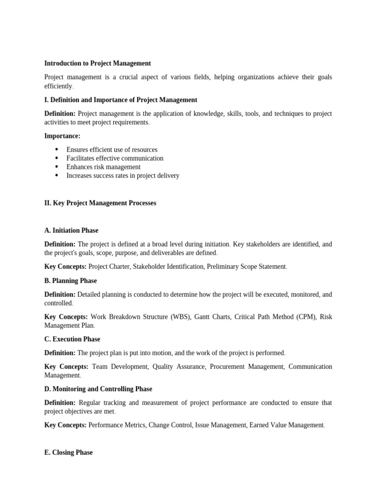 Introduction To Project Management | PDF | Project Management | Business