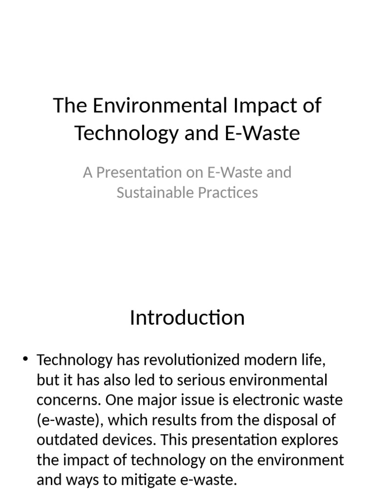 Environmental Impact of Technology | PDF
