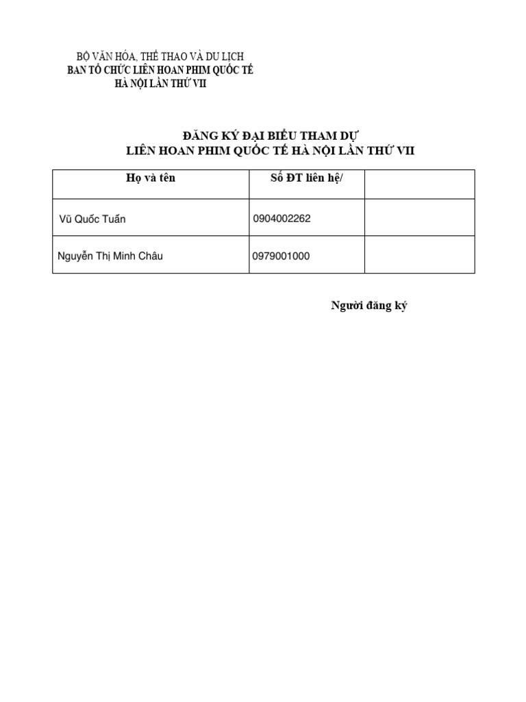 Mau Dang Ky | PDF