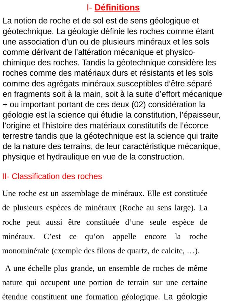 GEOTECHNIQUE | PDF | Roche sédimentaire | Faille (Géologie)