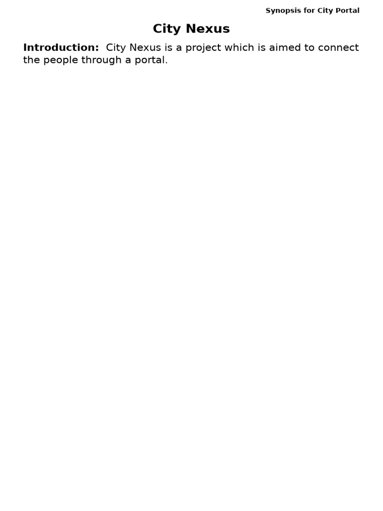 City Nexus | PDF
