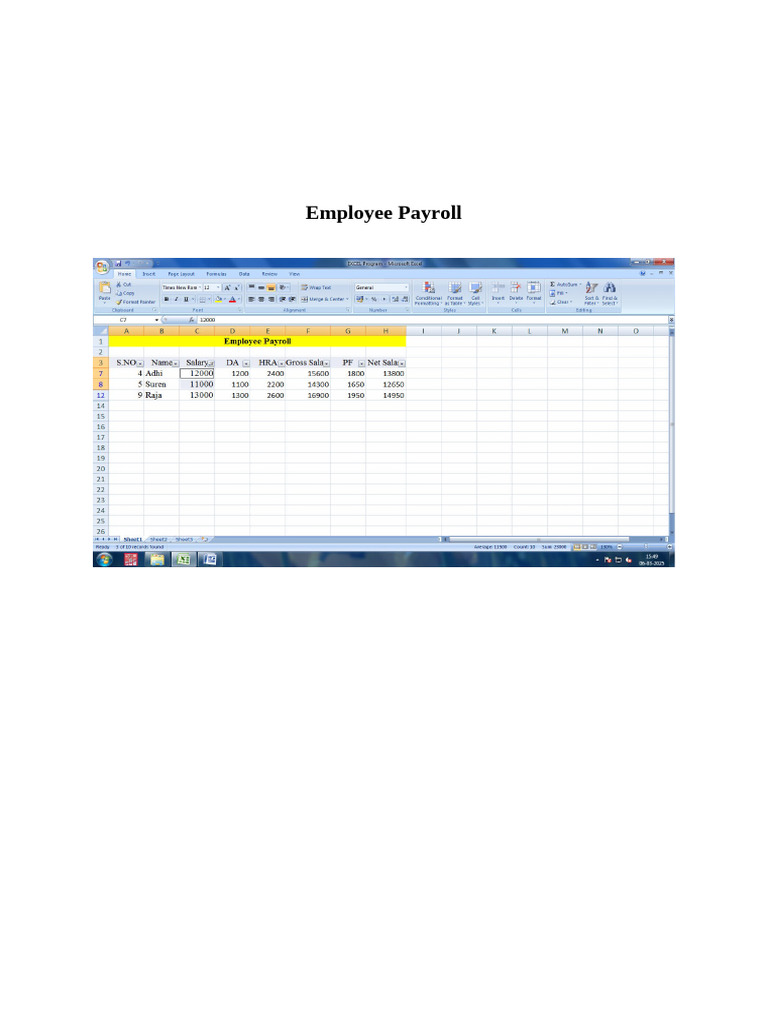 Excel Output | PDF