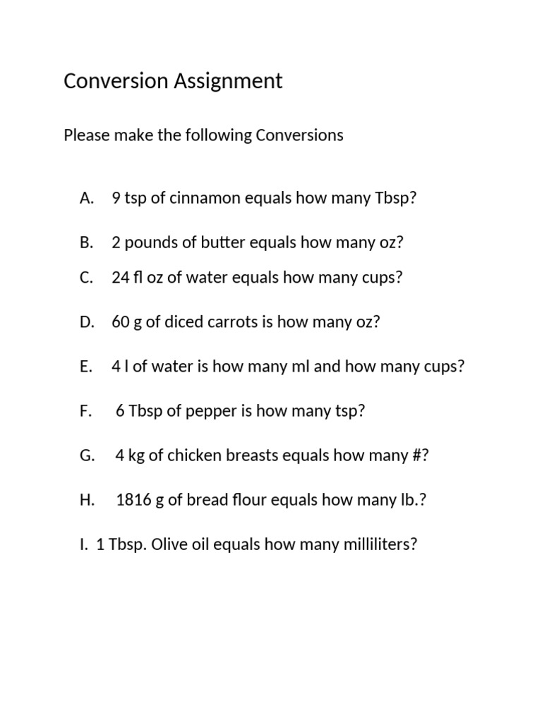 Conversion Assignment | PDF