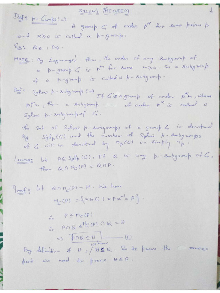Sylow's Theorem | PDF