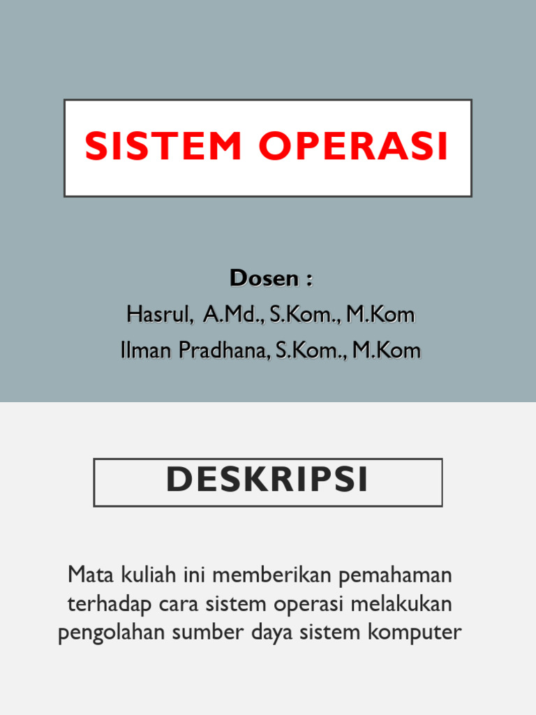 P1. Pengantar Sistem Operasi | PDF