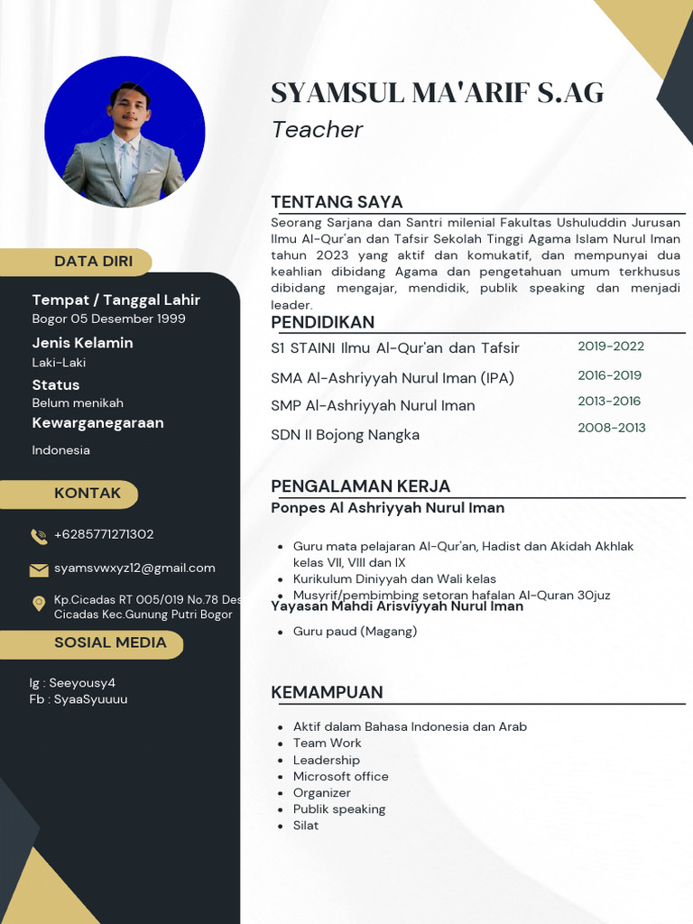 CV SYAMSUL MA'ARIF .PDF - 20250428 | PDF