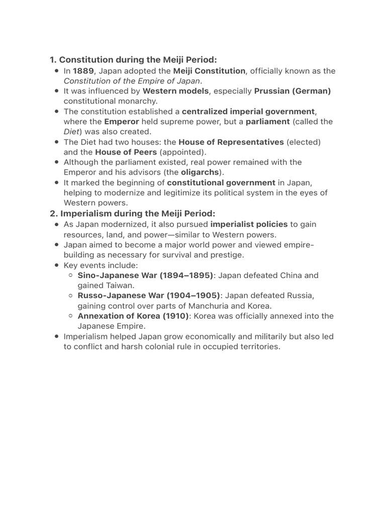 1. Constitution during the Meiji Period: | PDF