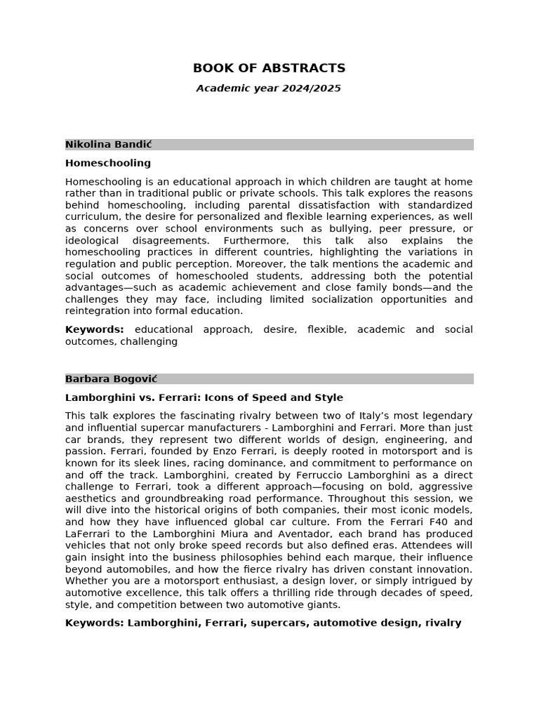 Book of Abstracts - EAP - 2 - 2025 | PDF | Charlemagne | Linguistics