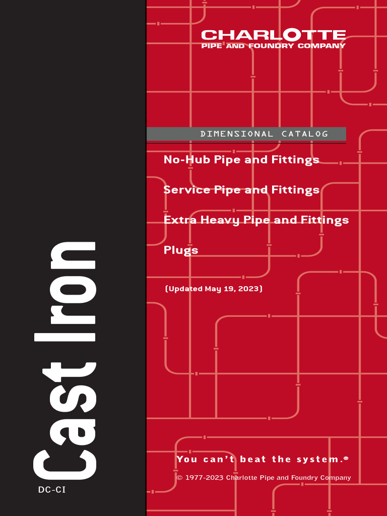 Cast Iron Fitiings-Charlotte-Catalogue | PDF | Pipe (Fluid Conveyance ...